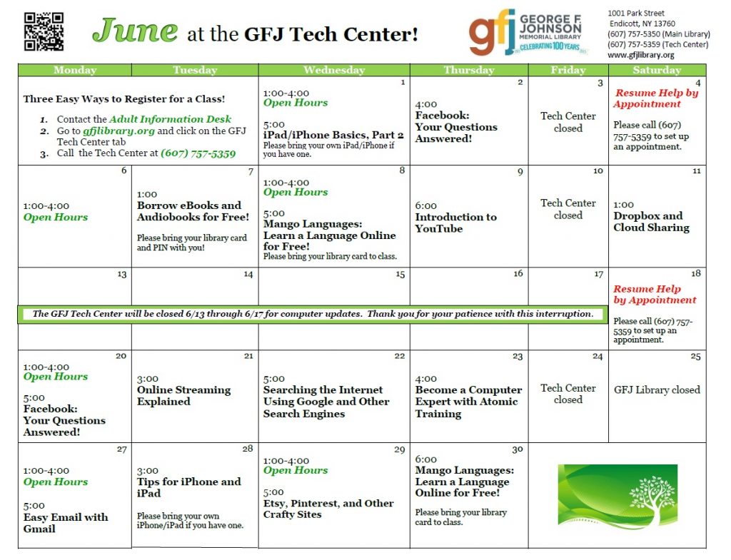 June cal | George F. Johnson Memorial Library