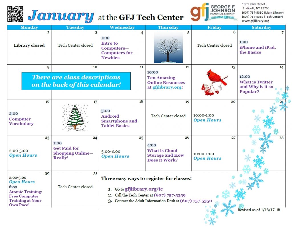 Jan Cal-revised | George F. Johnson Memorial Library