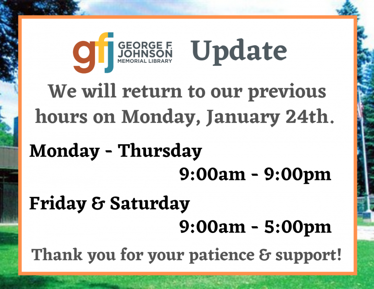 Update (3) | George F. Johnson Memorial Library
