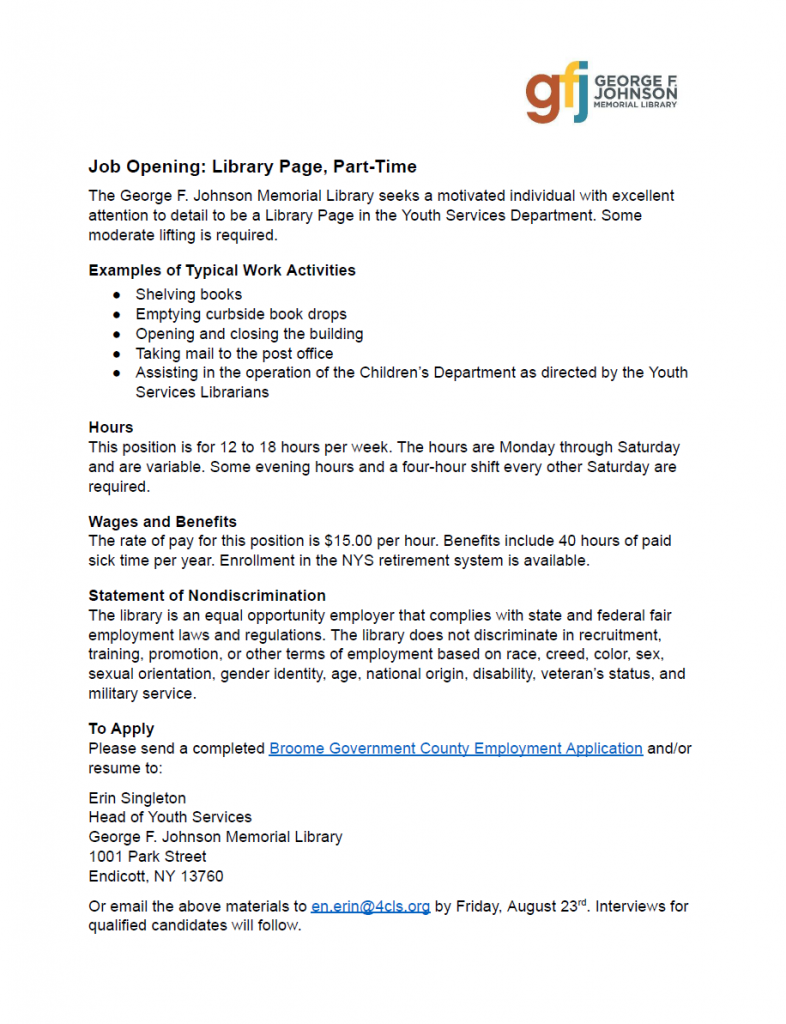 PagePosition | George F. Johnson Memorial Library